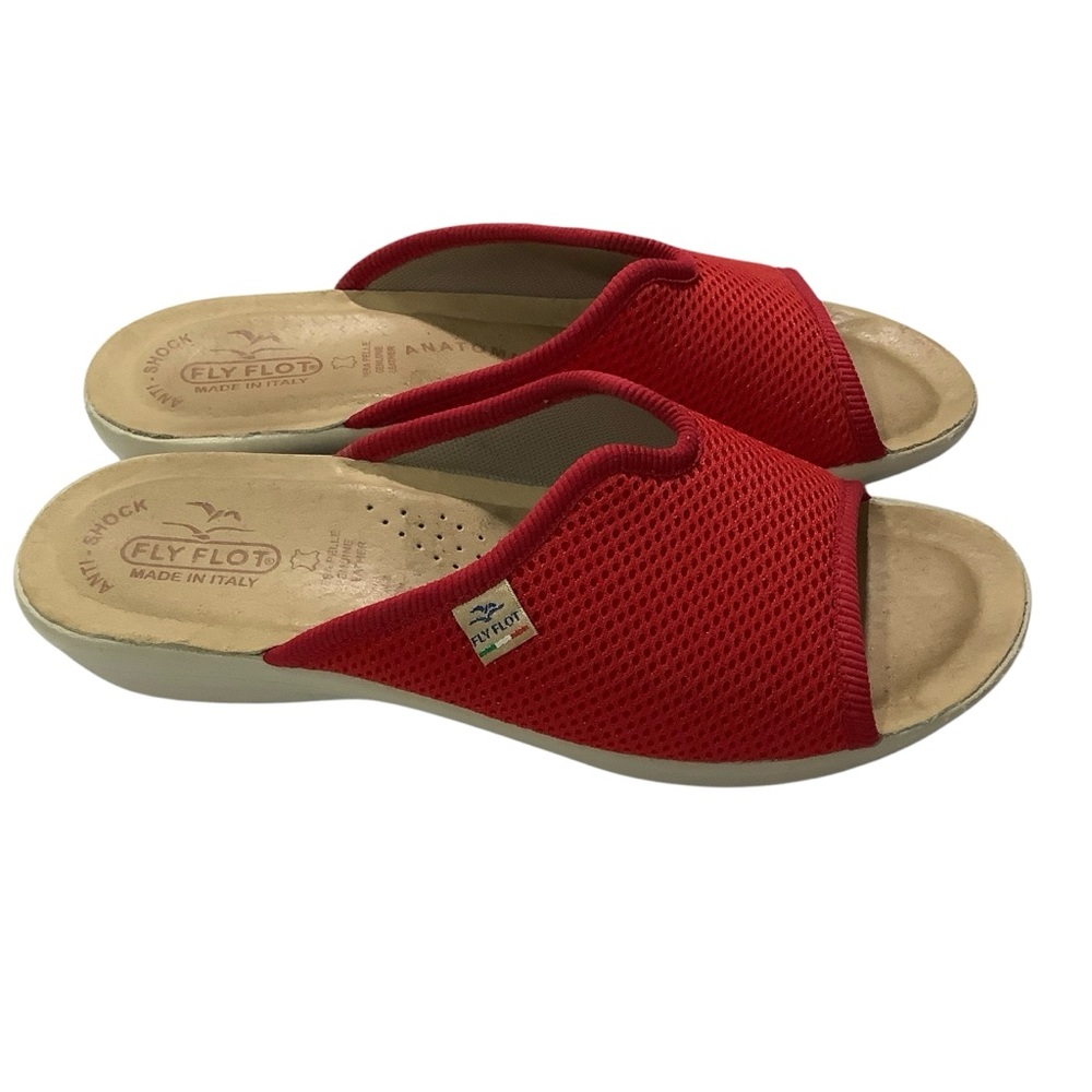 Fly Flot Anatomic Mesh Top Slides Tan Red Made In Ita… - Gem